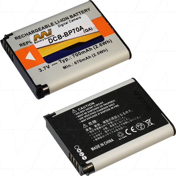 MI Battery Experts DCB-BP70A-BP1 - Digital Camera Battery for Samsung MI Battery Experts DCB-BP70A-BP1 - Digital Camera Battery for Samsung
